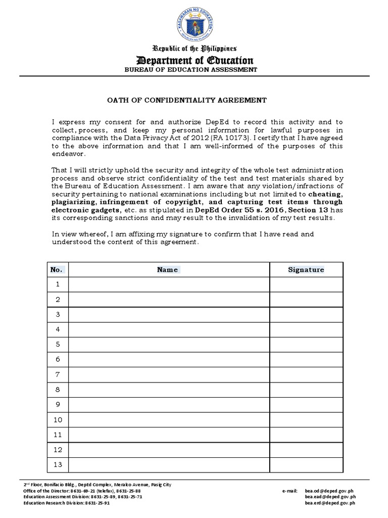 Confidentiality Agreement For Learners | PDF | Privacy | Justice