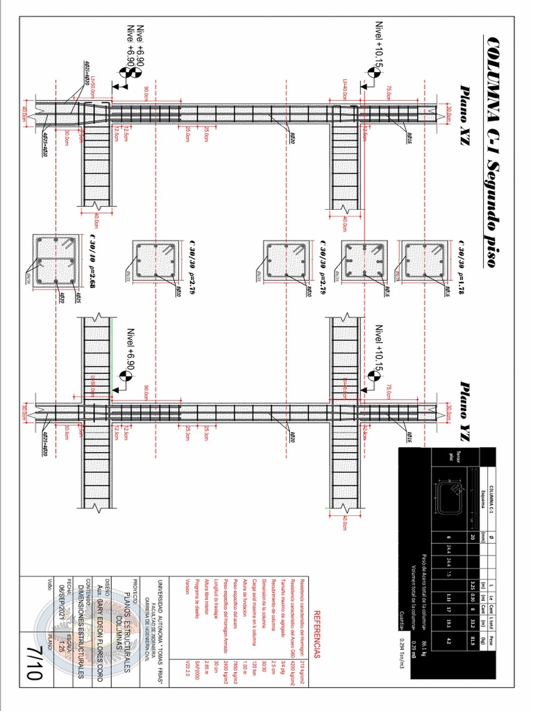 Ejemplo de Plano de Columnas | PDF