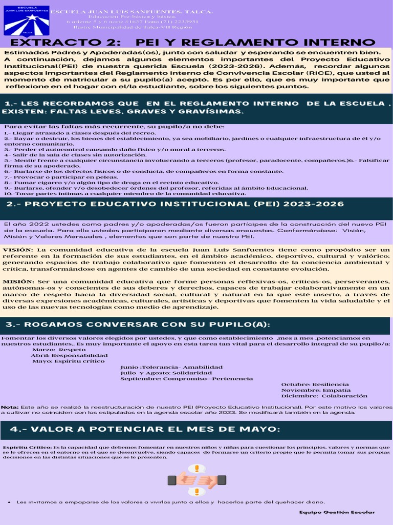 Reglamento Interno Extracto 2 | PDF