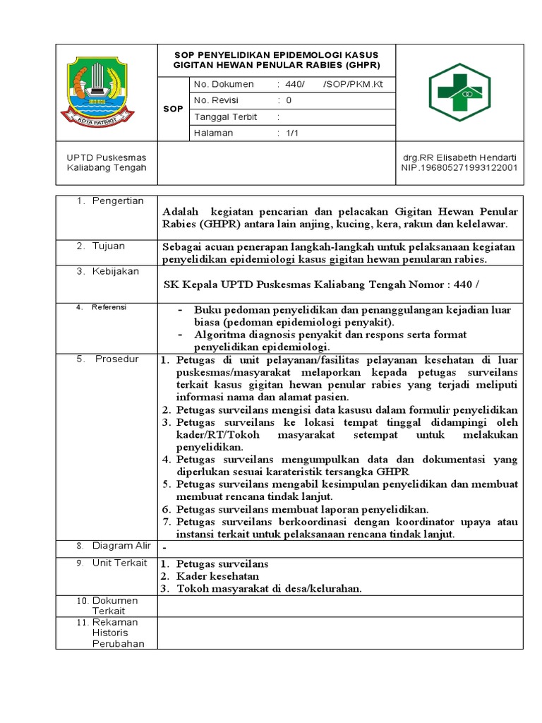SOP Penyelidikan Epidemiologi Rabies | PDF