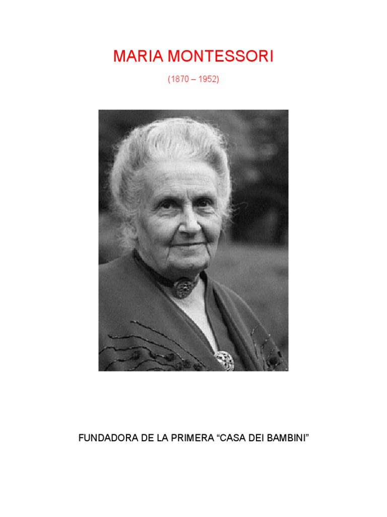 MARIA MONTESSORI | PDF | Educación Montessori