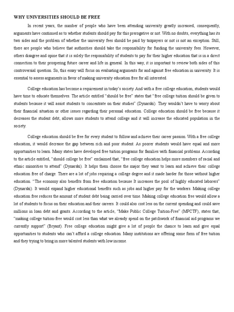 Why Universities Should Be Free | PDF | Tuition Payments | University