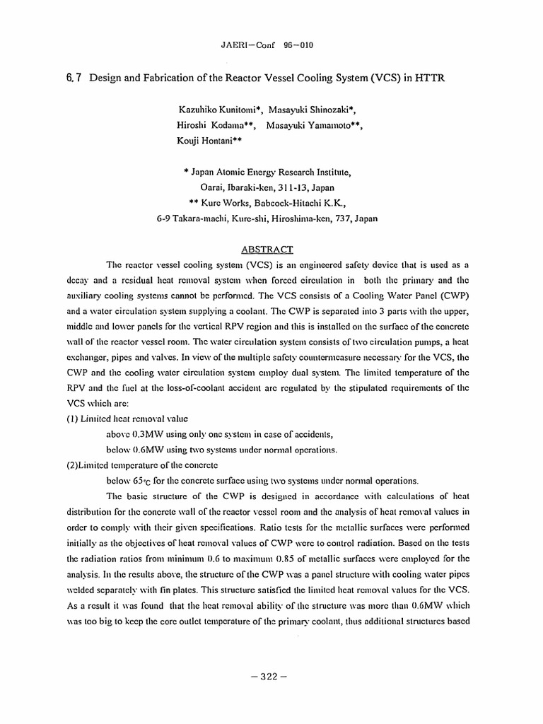 6.7 Design and Fabrication of The Reactor Vessel Cooling System (VCS ...
