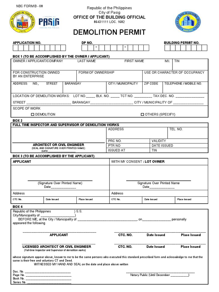 Demolition Permit | PDF | Demolition | Justice