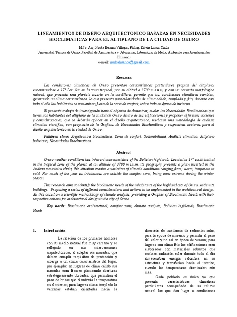Articulo Norka Huanca Villegas Pdf Clima Herida