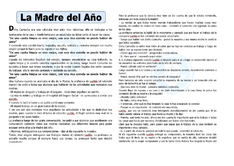 Lectura La Madre Del Año | PDF