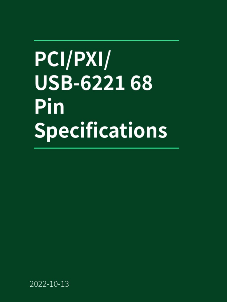 PCIPXIUSB-6221 68 Pin Spec | PDF | Usb | Sampling (Signal Processing)