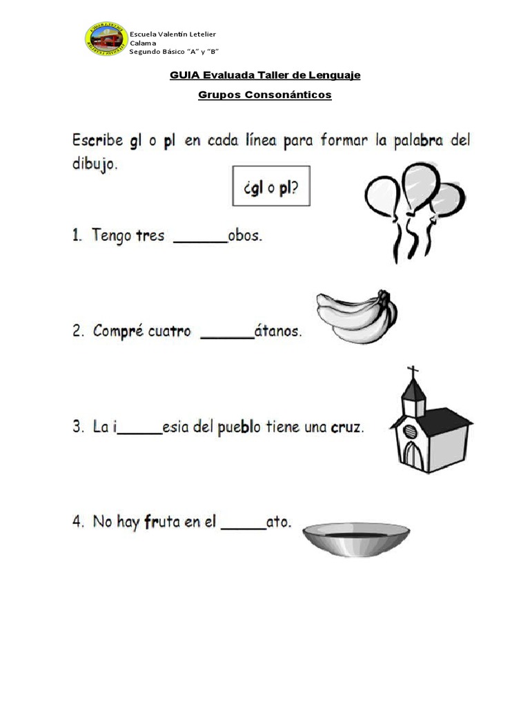 Guía de Grupos Consonánticos | PDF | Lingüística | Comunicación humana