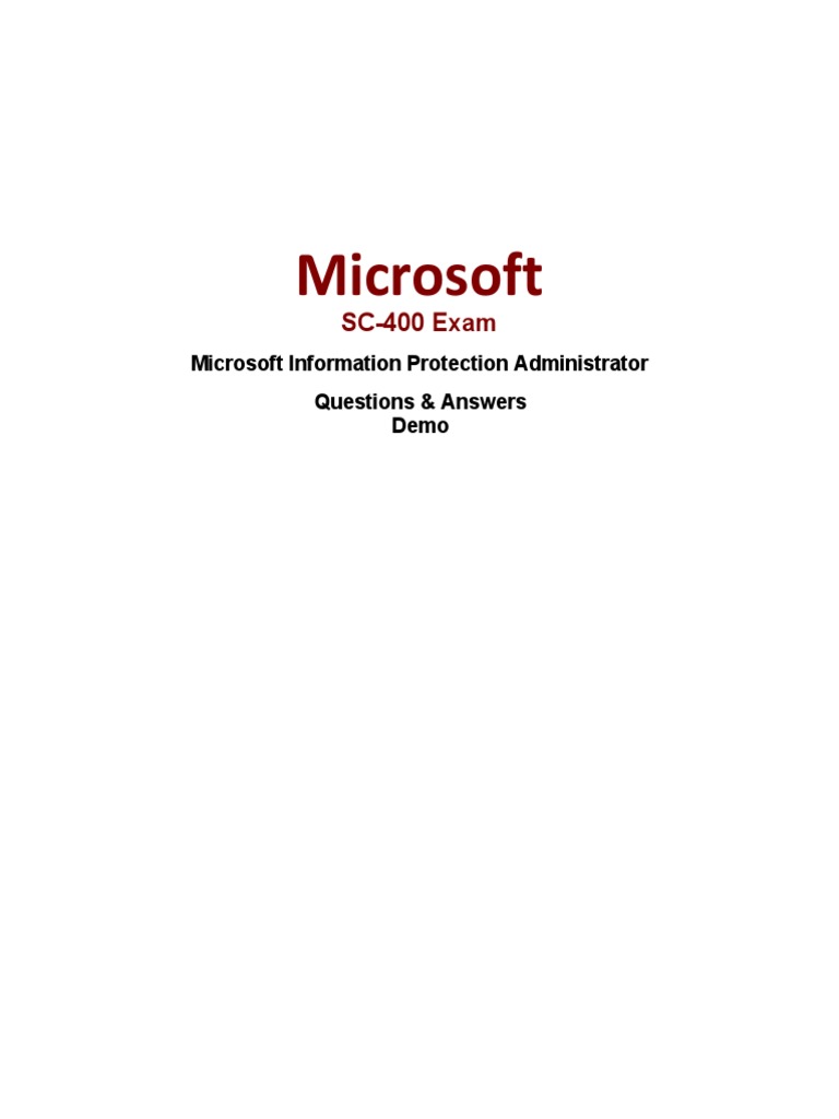 SC 400 Questions | PDF | Microsoft | Software