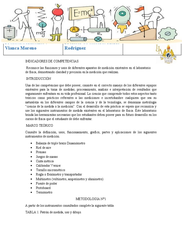 Experiencia #1 (Uso y Funcionamiento de Los Instrumentos de Lab) para ...