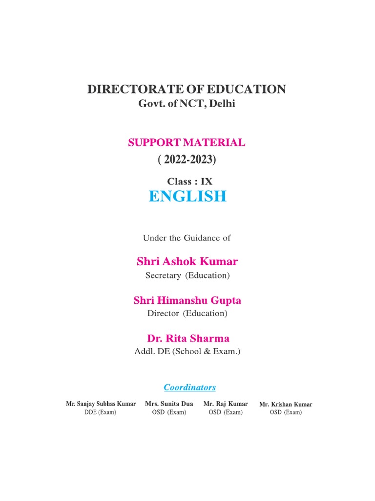 9 SM English em 2022 23 | PDF