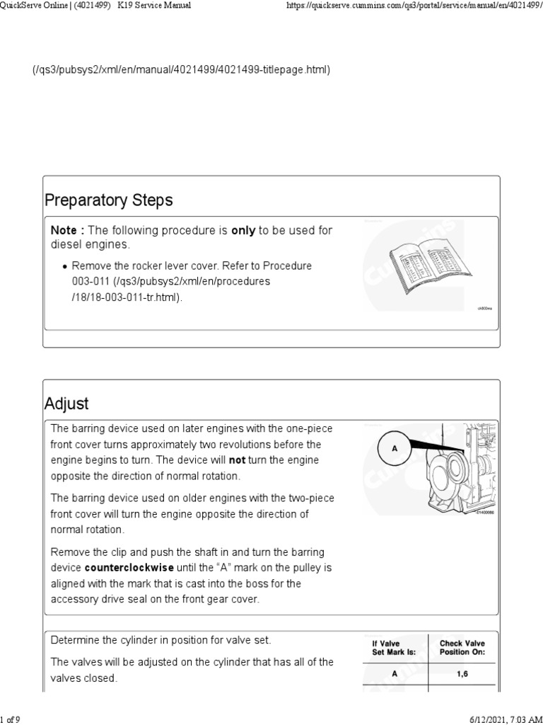 Preparatory Steps: Note: The Following Procedure Is Only To Be Used For ...