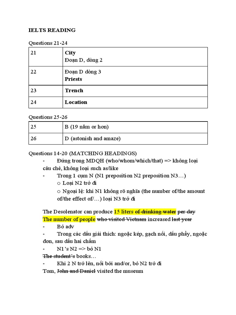 IELTS Reading and Speaking Guide | PDF