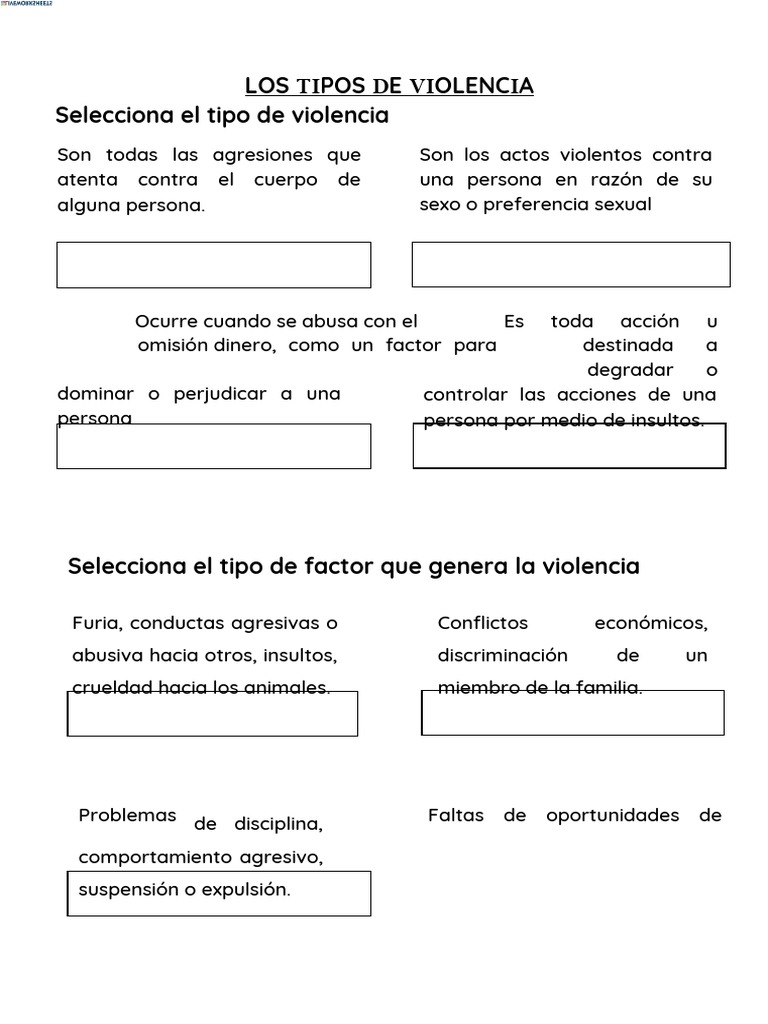Ficha de No A La Violencia | PDF | Ciencias sociales | Relaciones ...