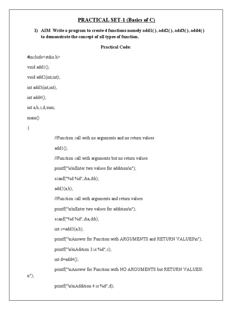 OOPC Practical sets 1 ,2 ,3 ,4,5 and 6 | PDF | Parameter (Computer Programming) | Pointer ...