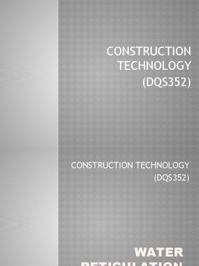 WATER RETICULATION Slides | PDF | Pipe (Fluid Conveyance) | Materials