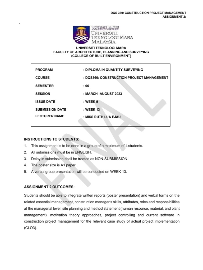 Assignment 2 - Written Report - 40% - Final After Semak Bahasa | PDF | Project Management ...