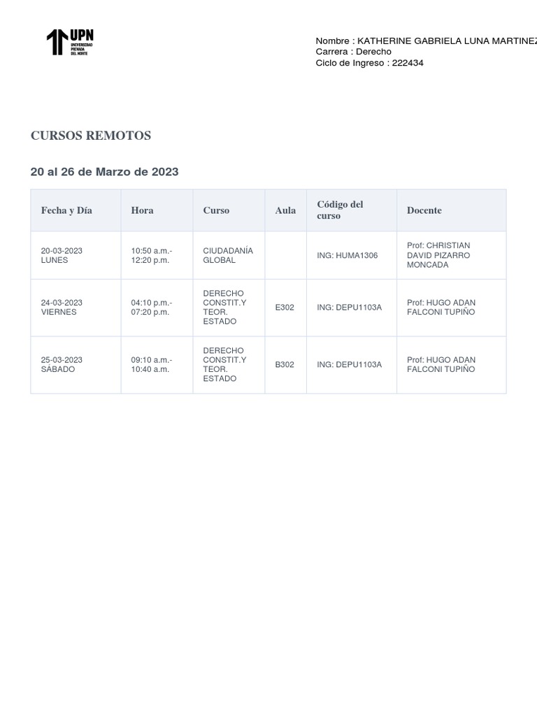 Calendario de Cursos | PDF
