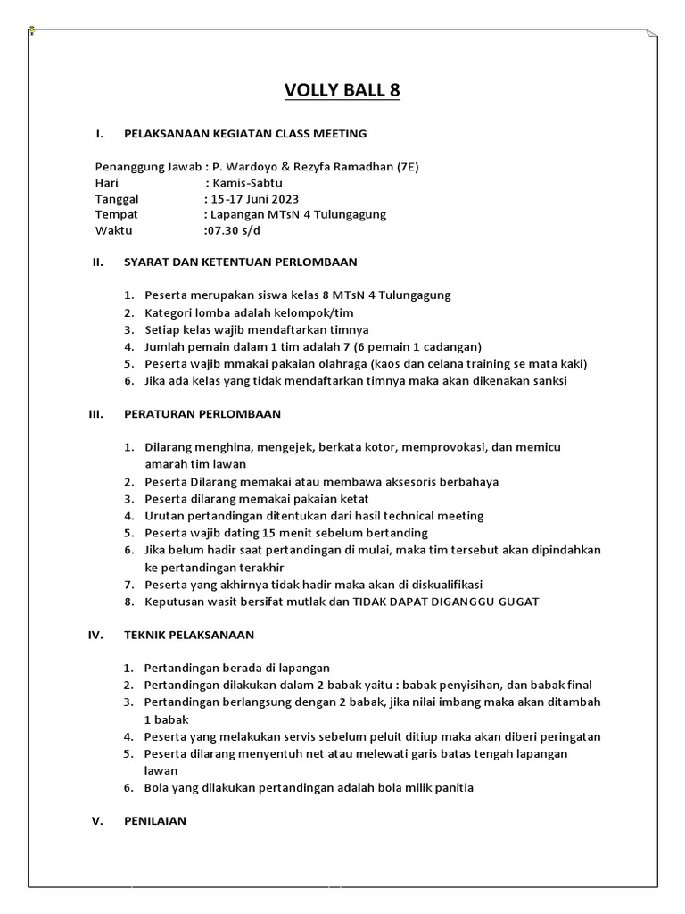 Juknis Classmeet | PDF