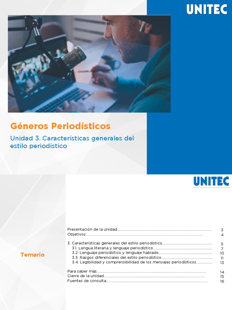 Unidad 3 Características Generales Del Estilo Periodístico | PDF ...