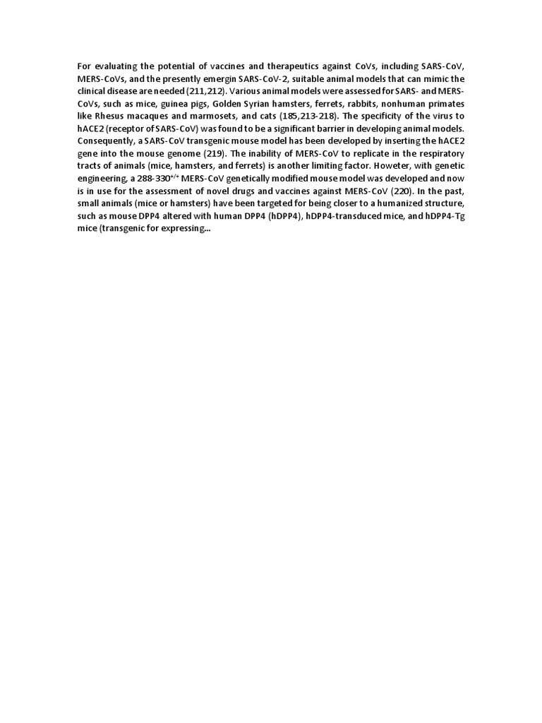 SARS-CoV and MERS-CoVs | PDF
