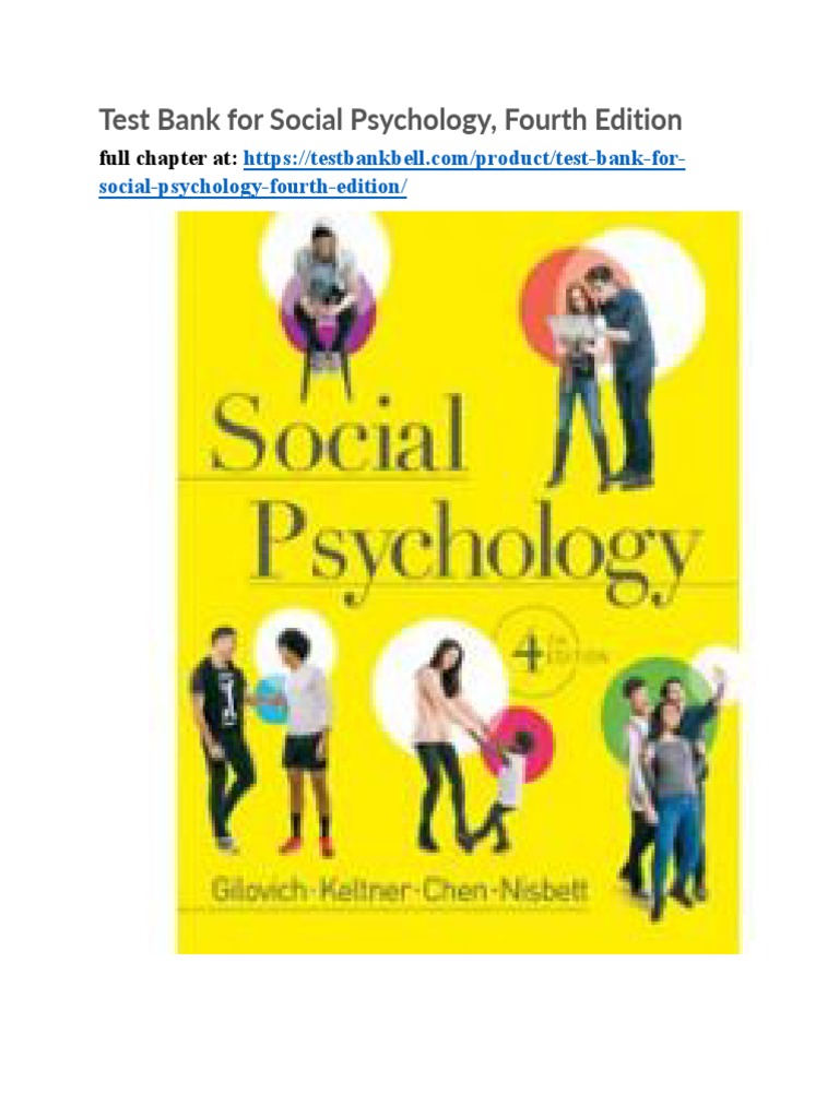 Test Bank For Social Psychology Fourth Edition | PDF | Psychology ...