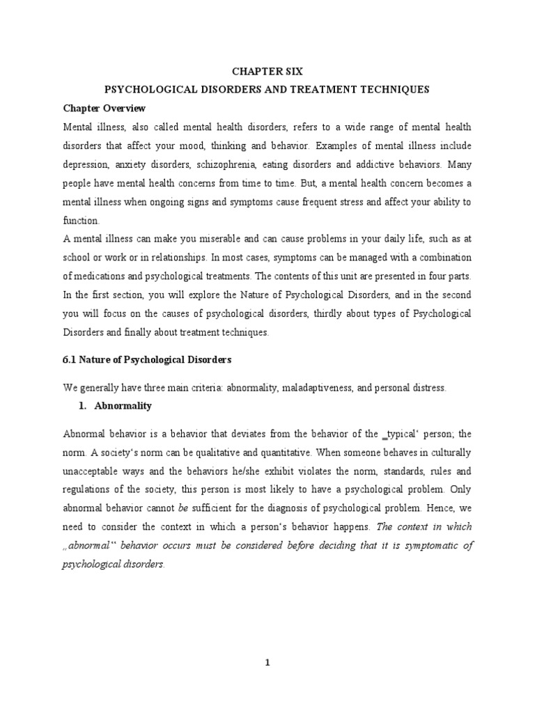 C6 Psychological Disorder | PDF | Anxiety Disorder | Mental Disorder