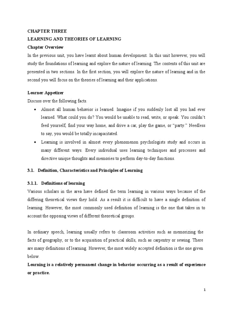 C3 Learningand Theories of Learning | PDF | Classical Conditioning | Reinforcement