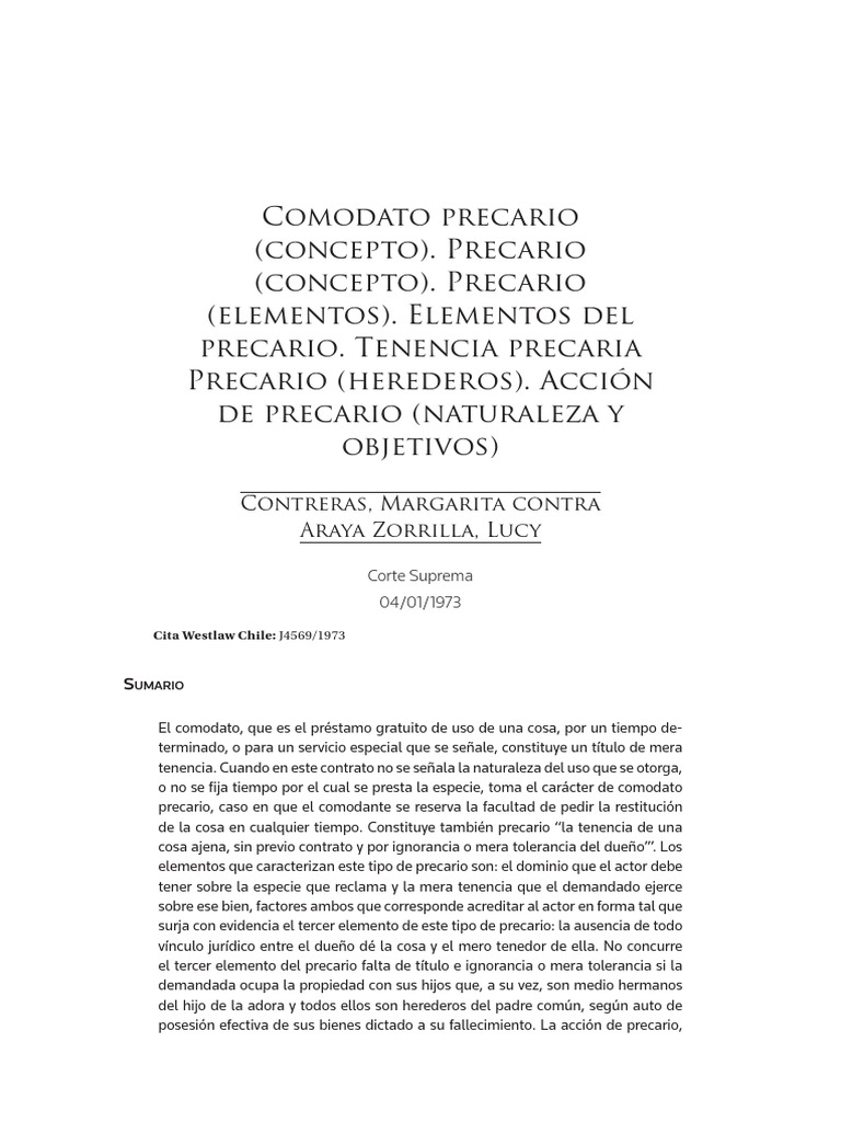 Tavolari, Raúl-Comodato Precario | PDF | Ley común | Justicia