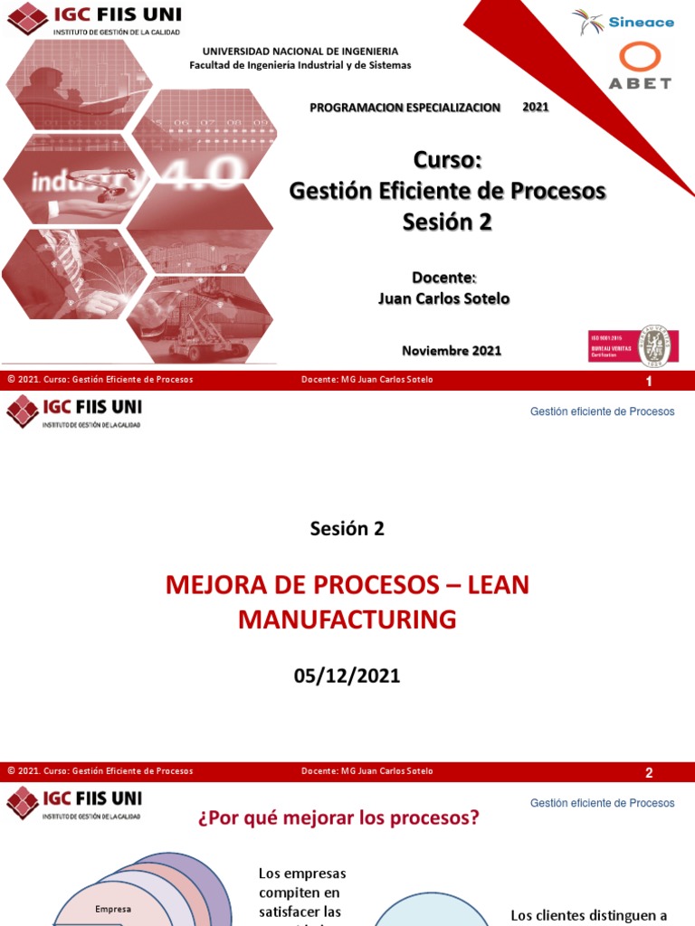 Gestión Eficiente de Procesos | Descargar gratis PDF | Lean Manufacturing | Producción y fabricación