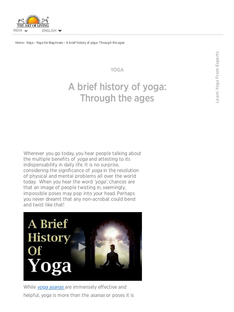 A Brief History of Yoga | PDF | Hatha Yoga | Rāja Yoga