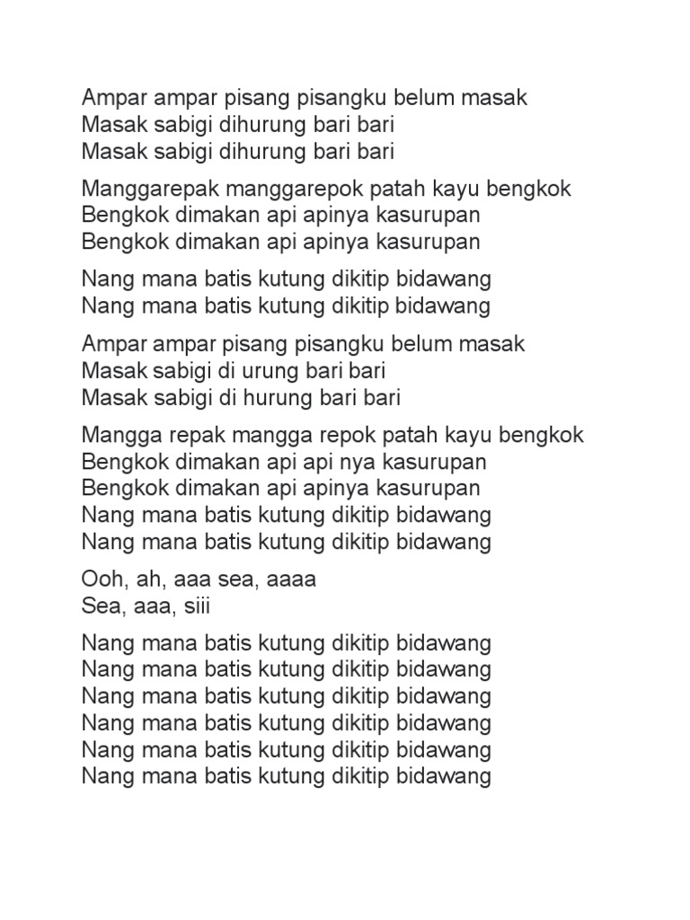 Lagu Rakyat Ampar Ampar Pisang Pdf Memasak Makanan Anggur