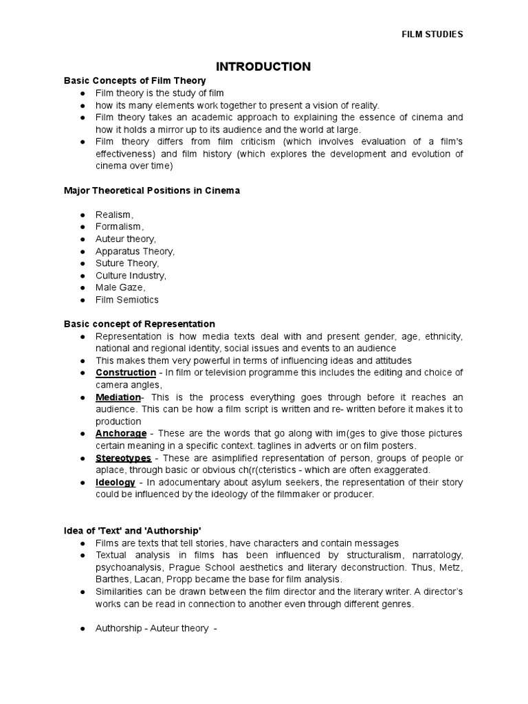 Film Studies | PDF | Film Theory | Semiotics