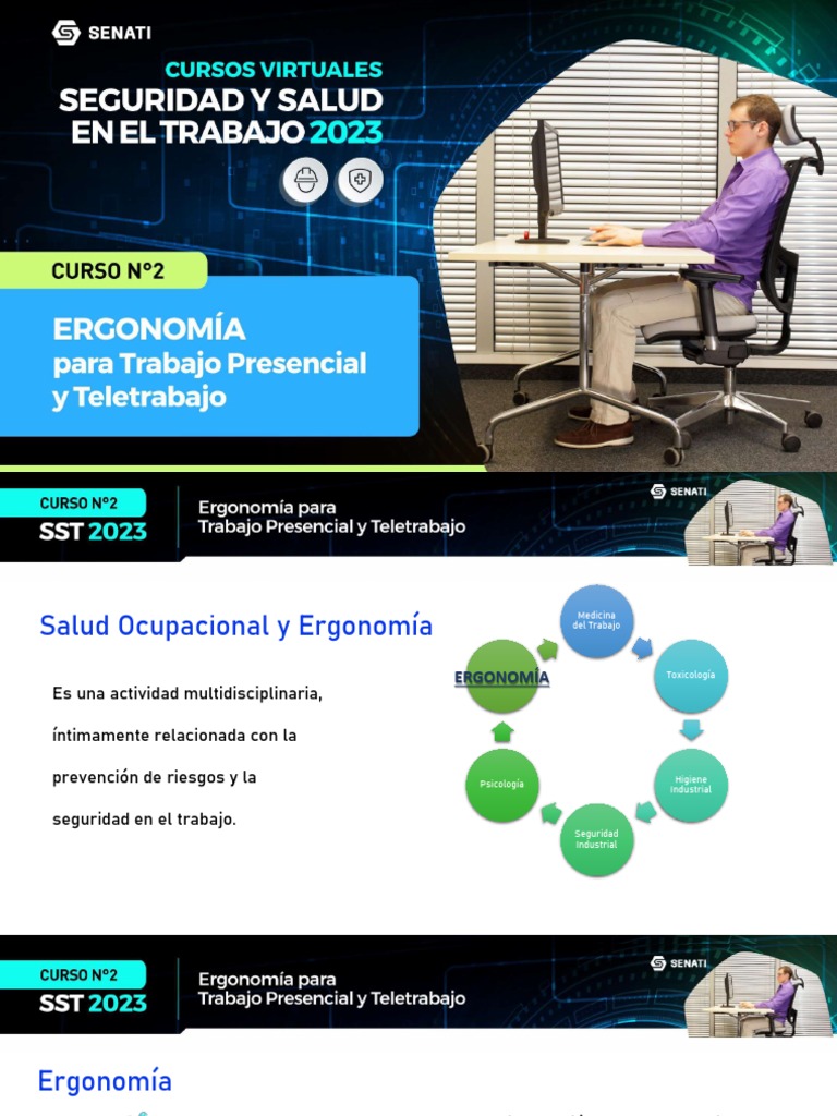 Curso SST N°2 - 2023 - Ergonomía para Trabajo Presencial y Teletrabajo ...