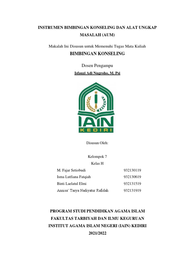 Instrumen Bimbingan Konseling dan AUM | PDF | Pengembangan Diri | Sains ...