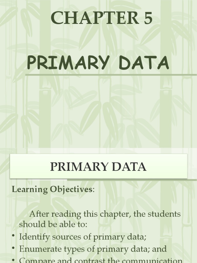 D5t8ivd33 - Chapter 5 - Primary Data | PDF | Brand | Data