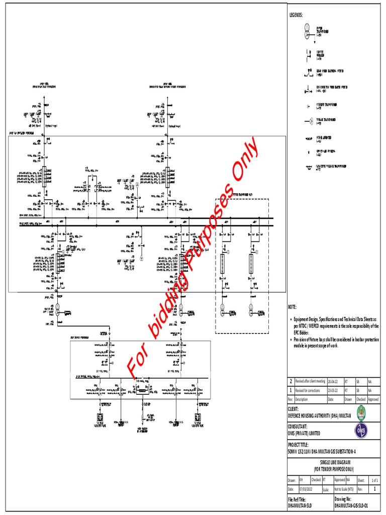 132kV DHA Multan GIS SLD - Rev2 - 20-4-22 | PDF | Computing