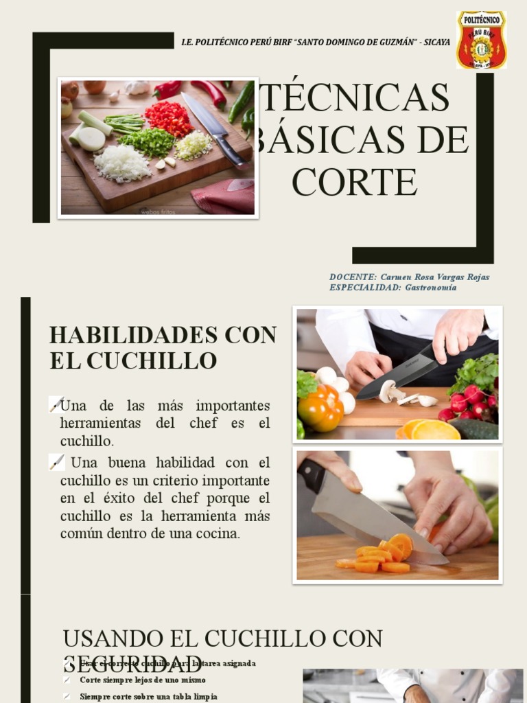 Técnicas Básicas de Corte - 4B | PDF | Cuchillo | Carne