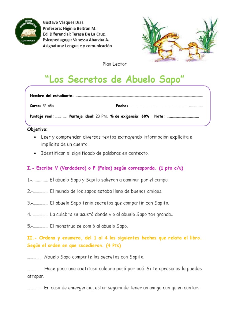 Los Secretos de Abuelo Sapo | PDF