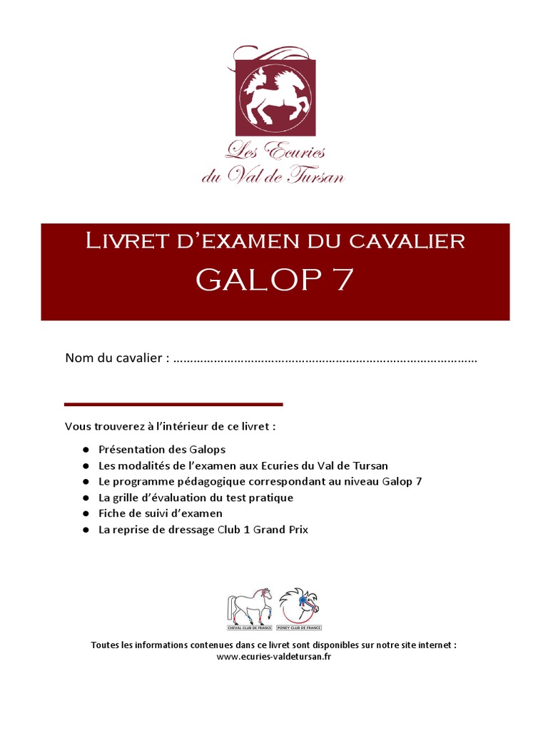 Galop 7 | PDF | Allure (équitation) | Sports équestres