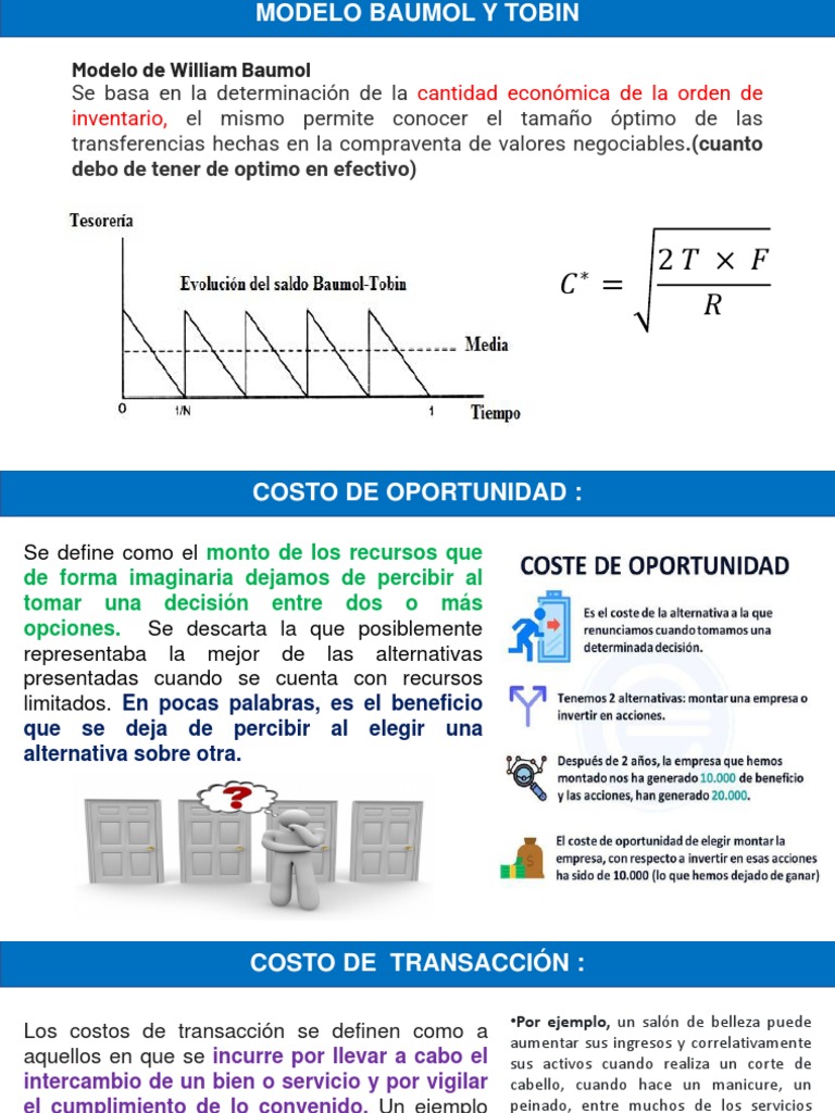 APUNTES MODELO BAUMOL | PDF | Costo de la transacción | Costo