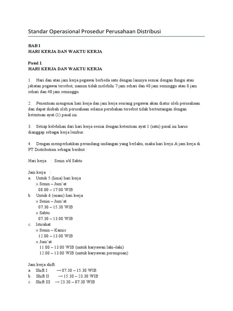 361018400-Contoh-Standar-Operasional-Prosedur-Perusahaan-Swasta | PDF