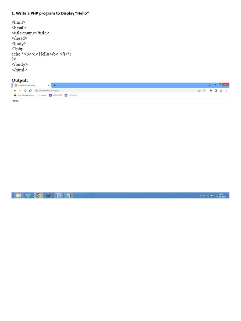 PHP Lab Programs V Sem | PDF | Php | Software Development