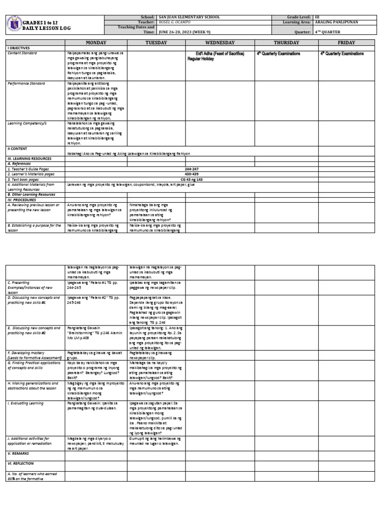DLL_GRADE3_Q4_W9 | PDF