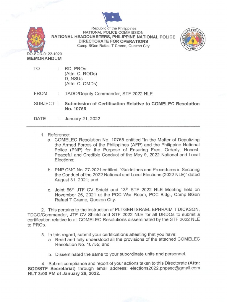 COMELEC Resolution No. 10755 | PDF