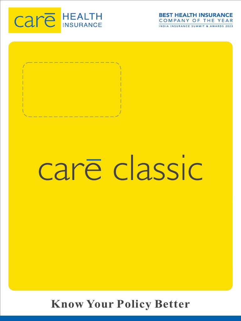 Care Classic (Health Insurance Product) Policy Terms & Conditions | PDF ...