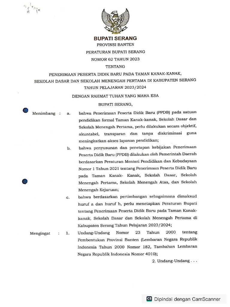 Perbup PPDB 2023 | PDF