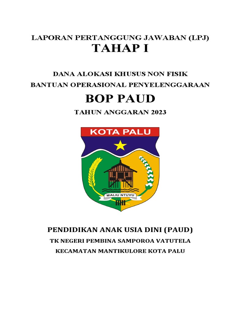 Cover LPJ Paud TK Pembina Samporoa | PDF