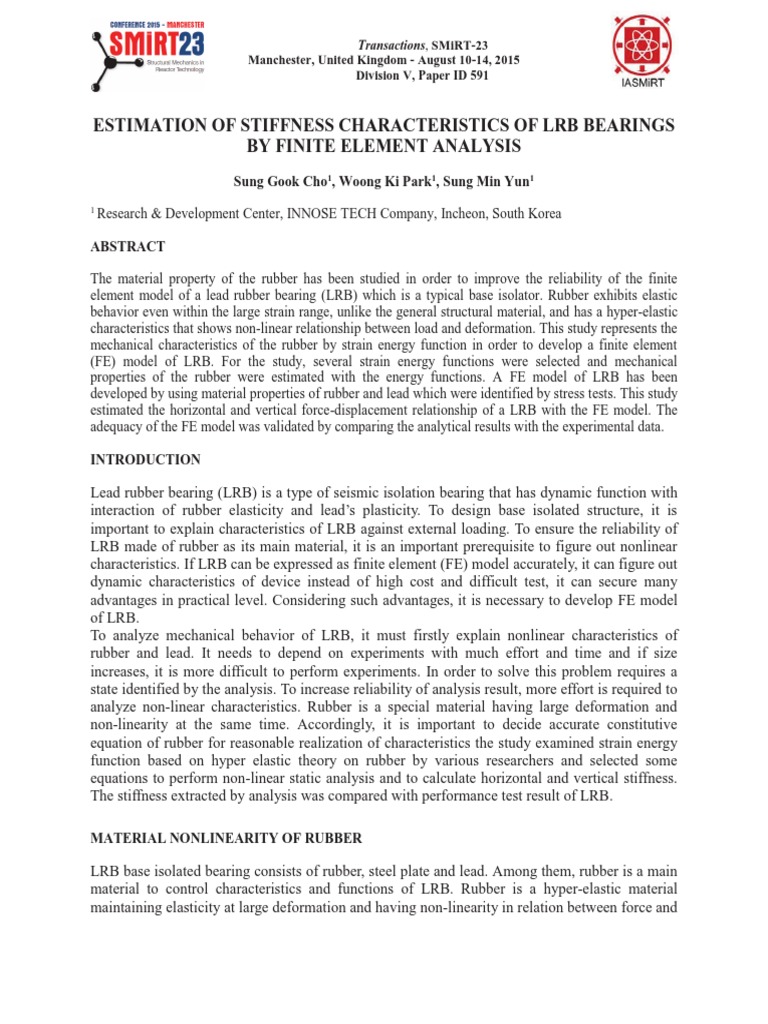 Estimation of Stiffness Characteristics of LRB Bearings | PDF | Elasticity (Physics ...
