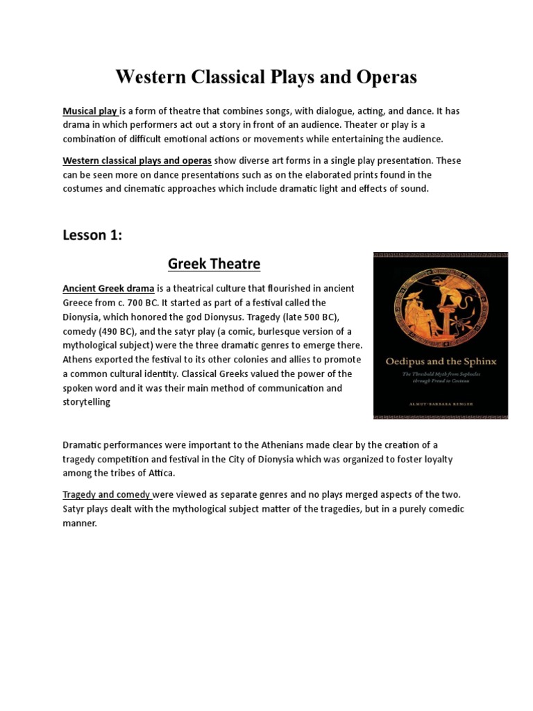 Arts: Western Classical Plays and Operas | PDF | Carmen | Play (Theatre)